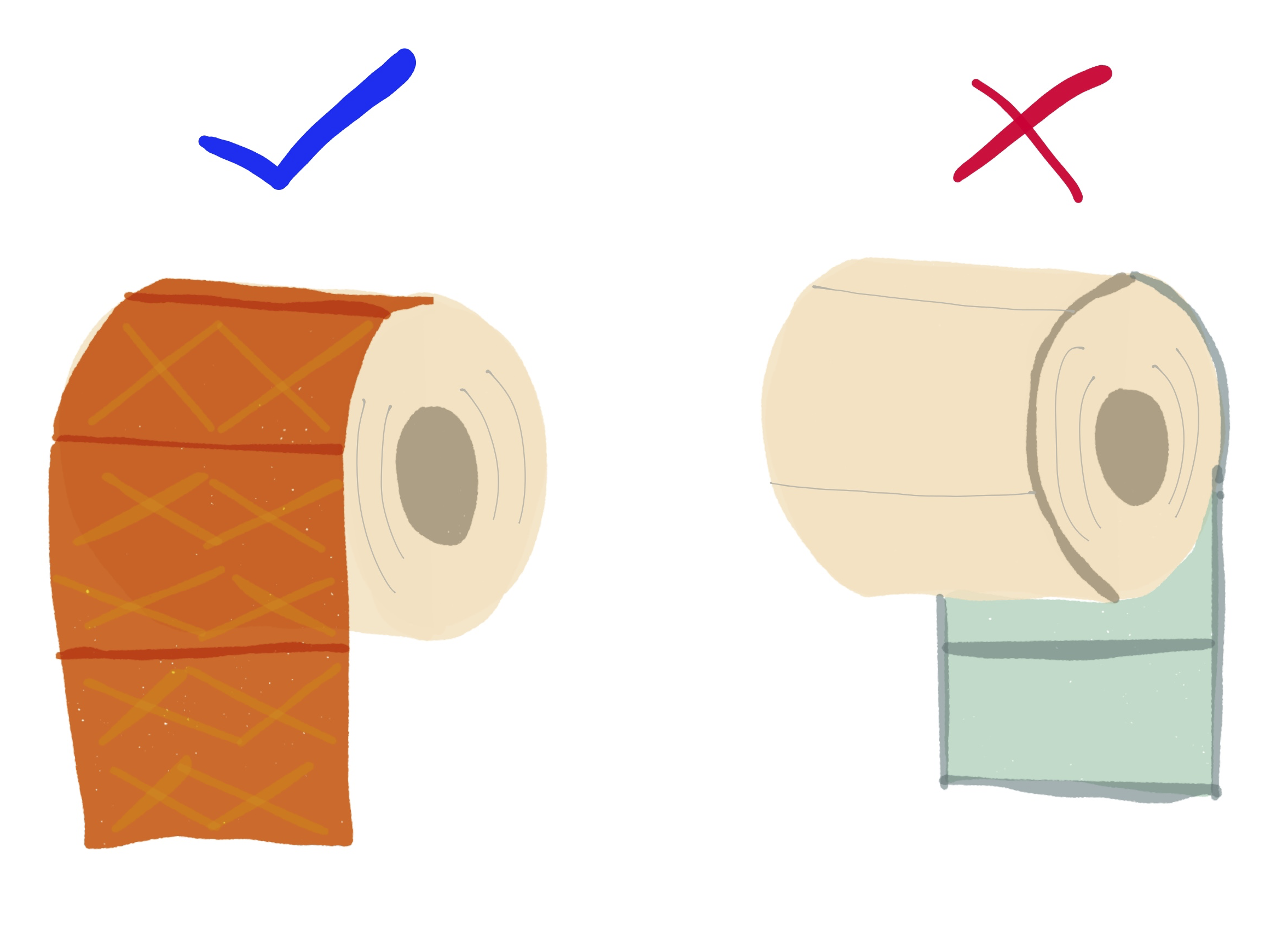 Stop fighting over toilet paper roll orientation! Peace in our time ...