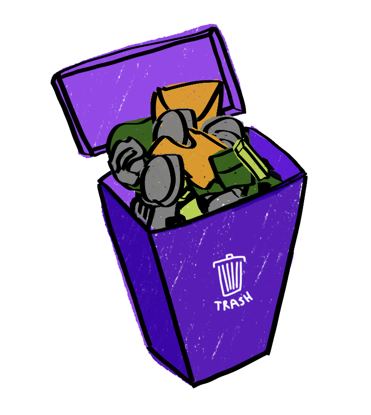 Trash Can with an alarm that screams if you jenga more trash into it ...