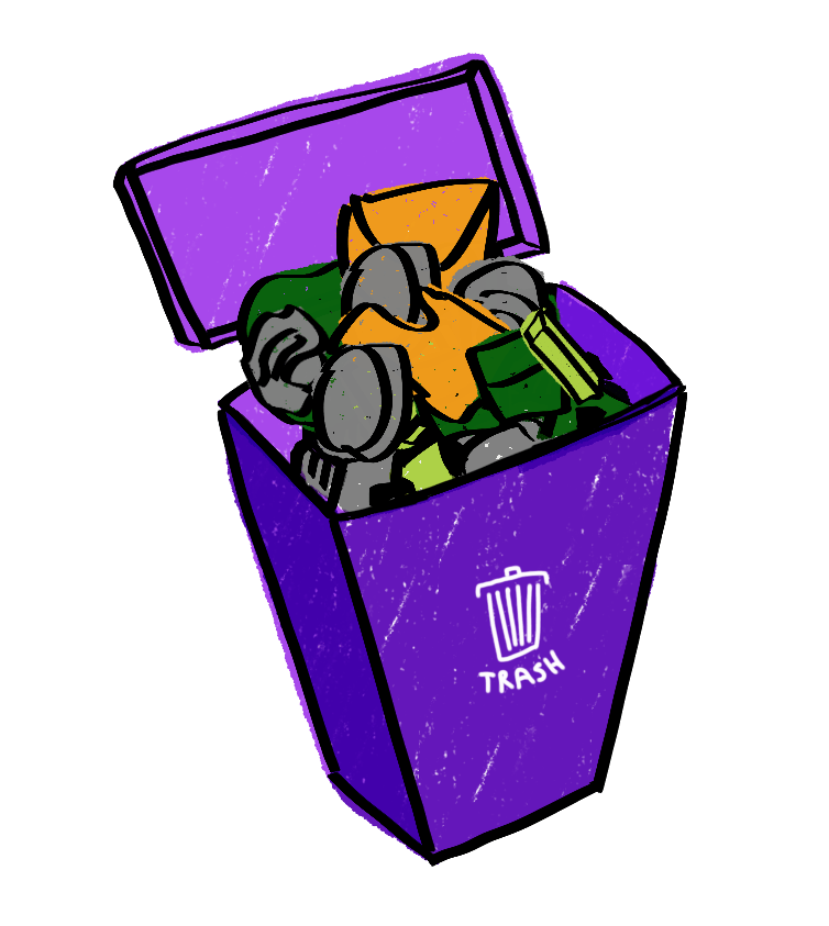 Trash Can with an alarm that screams if you jenga more trash into it ...